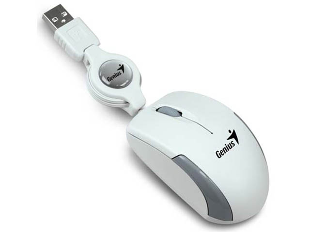 Žični optički miš Genius Micro Traveler 330S USB 2.0 1200 DPI Beli