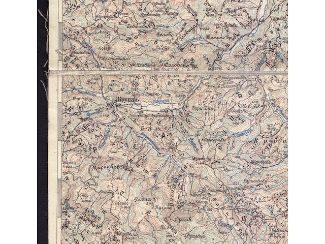 KRUPANJ detaljna vojna karta- mapa c.1920