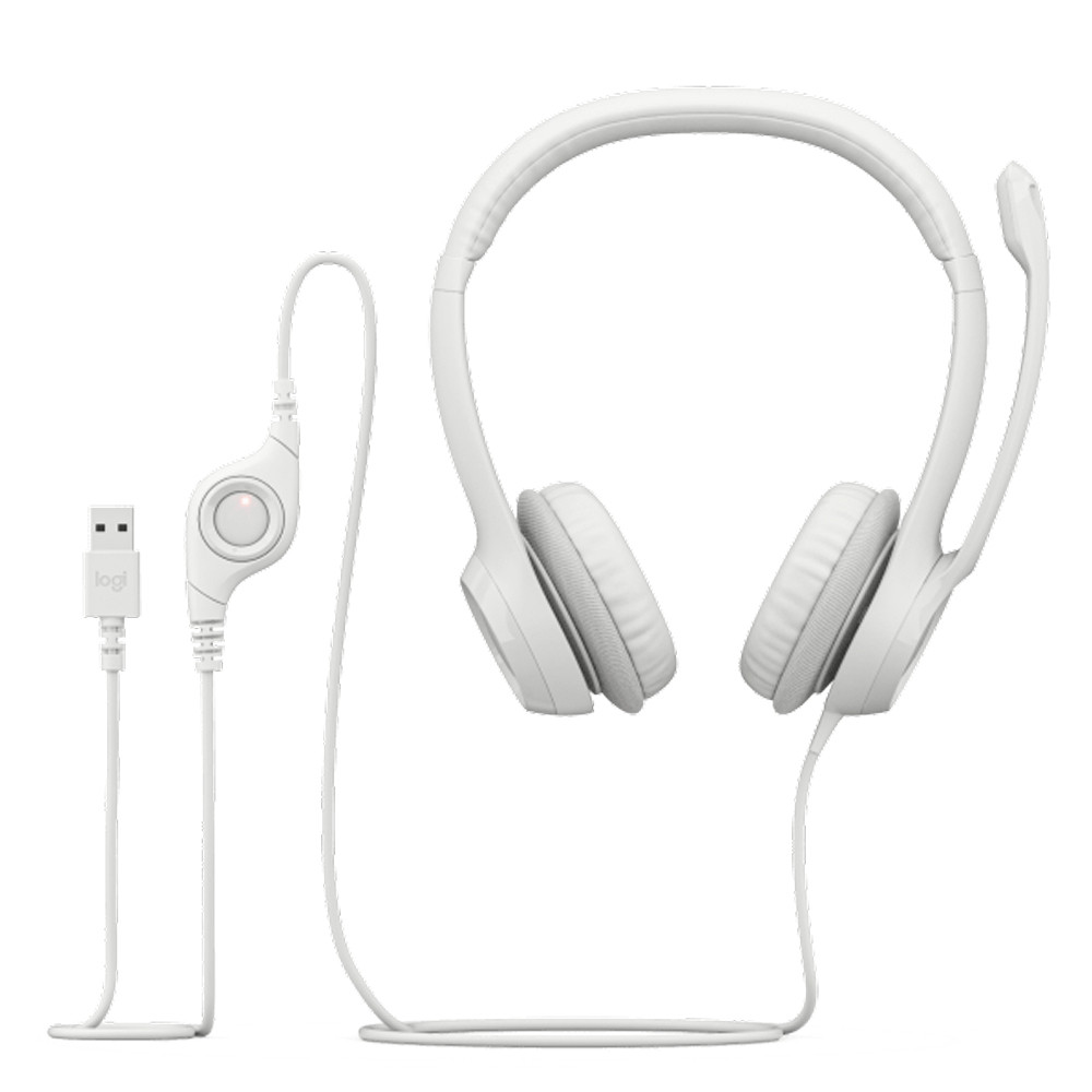 LOGITECH H390 ClearChat Comfort USB Headset White