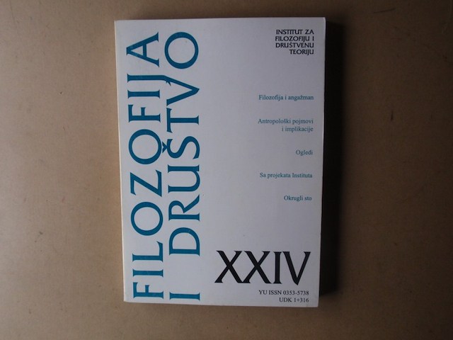 FILOZOFIJA I DRUŠTVO XXIV /  2004