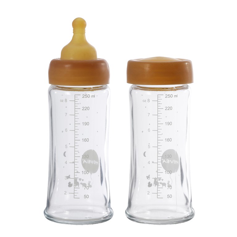 Staklena flašica sa širokim otvorom za bebe 250ml, 2 kom