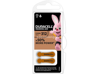 Duracell Hearing Aid 312 1,45V baterija za slusni aparat PAK6