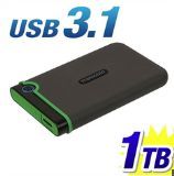 Transcend - External HDD 1TB Slim form factor, M3S, USB 3.1, 2.5, Anti-shock system, Backup software, 185g, Iron gray (Slim)