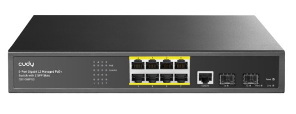 Cudy GS2008PS2 * 8-Port Layer 2 Managed Gigabit PoE+ Switch with 2 Gigabit SFP Slots, 120W (11999)