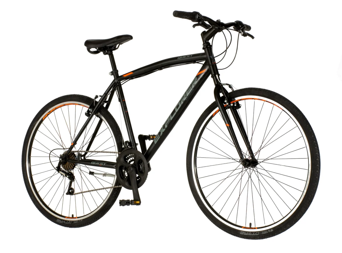 BICIKL TOUR EXPLORER QUEST 28" 21" V-BRAKE 21 BRZINA 167-192CM (L/XL) CRNO NARANDŽASTI