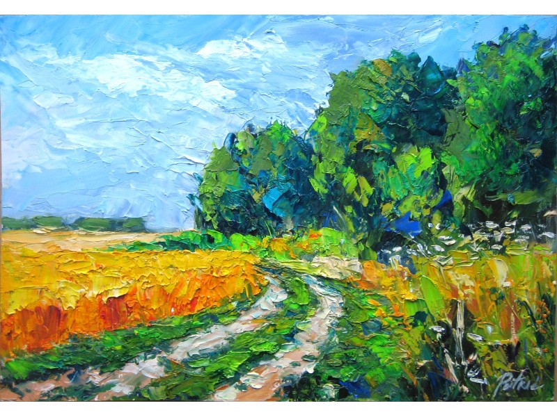 Staza pored žitnog polja - ulje 28 x 40 cm.