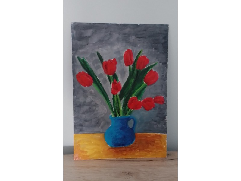 Tulipani, akvarel, A4