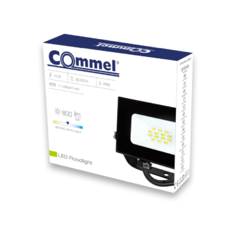 Commel LED Reflektor 10 W, 4000 K, 800 lm, IP65, Crni – C 306-219