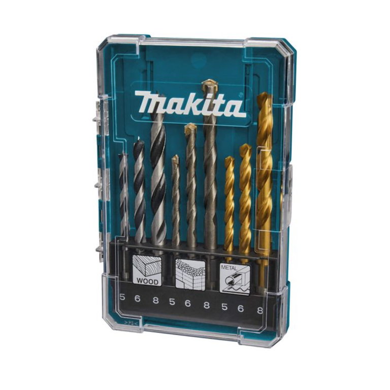 Makita 9-delni komplet burgija za drvo, metal i zidarske materijale, D-71962