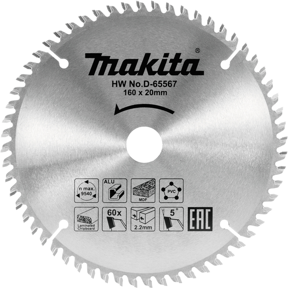 Makita TCT list testere Ø210mm 60 zuba, D-65604