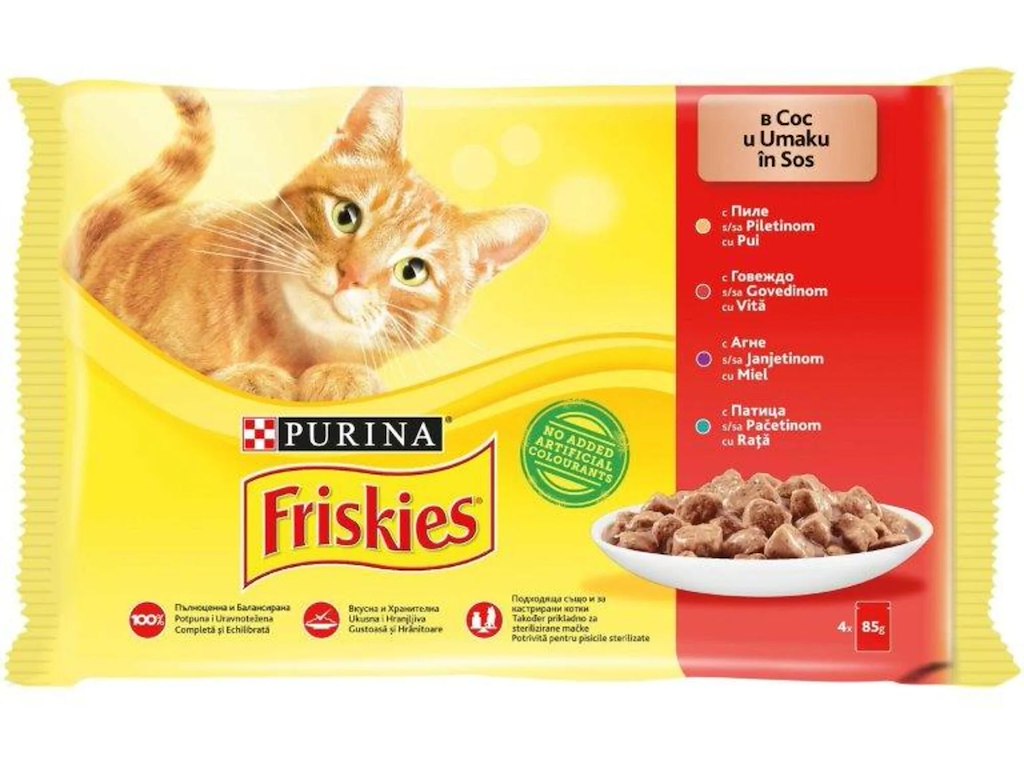 Friskies Hrana za mačke Adult Sos Meso MV 4x85g