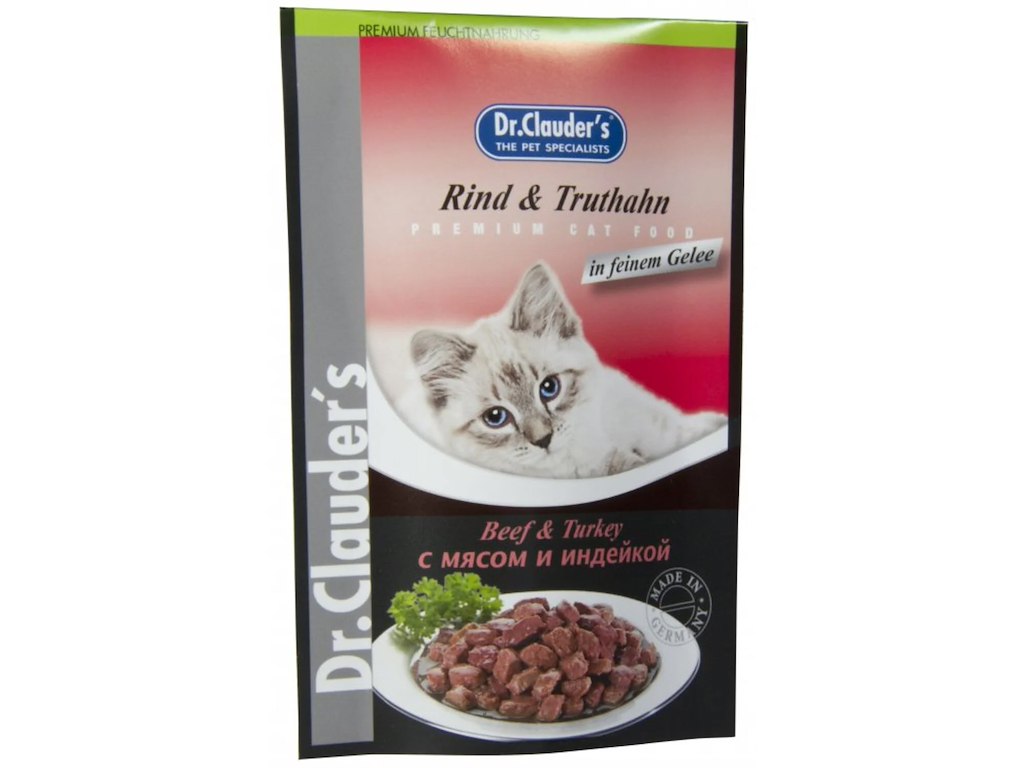 Dr. Clauders Hrana za mačke High Premium Govedina i Ćuretina preliv 100g