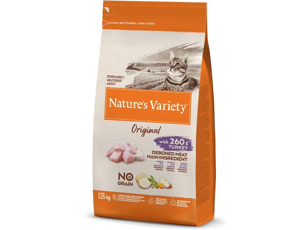 Natures Variety Hrana za mačke Original GF Adult Sterilised Ćuretina 1.25kg