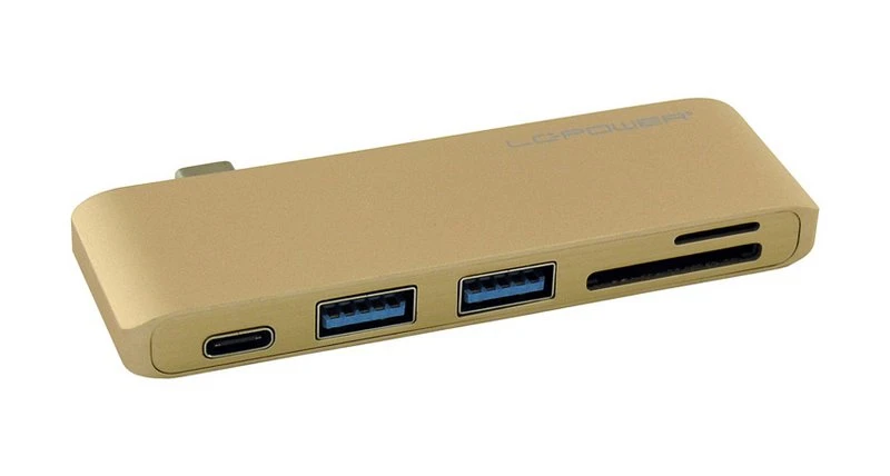 LC-Power LC-HUB-C-MULTI-2G USB multiport USB Type-C Hub zlatni