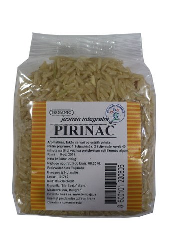 Pirinač jasmin integralni BIO 200g