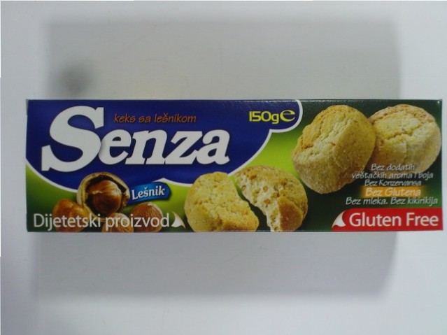 Senza keks lešnik 150g