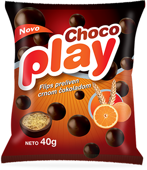 CHOCO PLAY FLIPS PRELIVEN CRNOM ČOKOLADOM