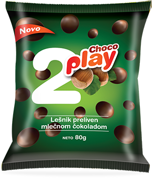 CHOCO PLAY LEŠNIK PRELIVEN MLEČNOM ČOKOLADOM