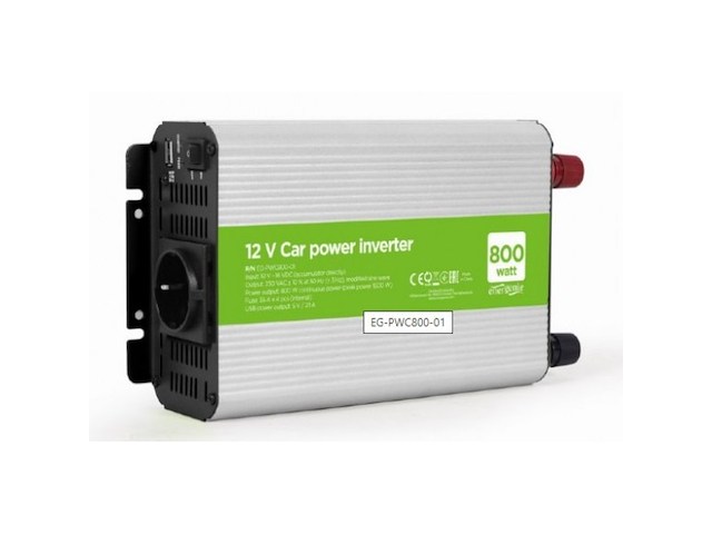 EG-PWC800-01 Gembird 12V Auto inverter DC/AC 800W+USB port