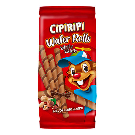 CIPIRIPI wafer rolls lešnik i kikiriki 150g