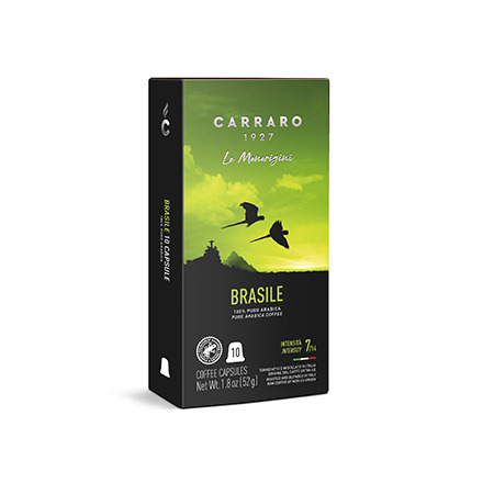 CARRARO ARABICA SINGLE ORIGIN BRASILE UTZ/RA SLIM u kapsulama 5,2g x 10 kompatibilno sa NESPRESSO®