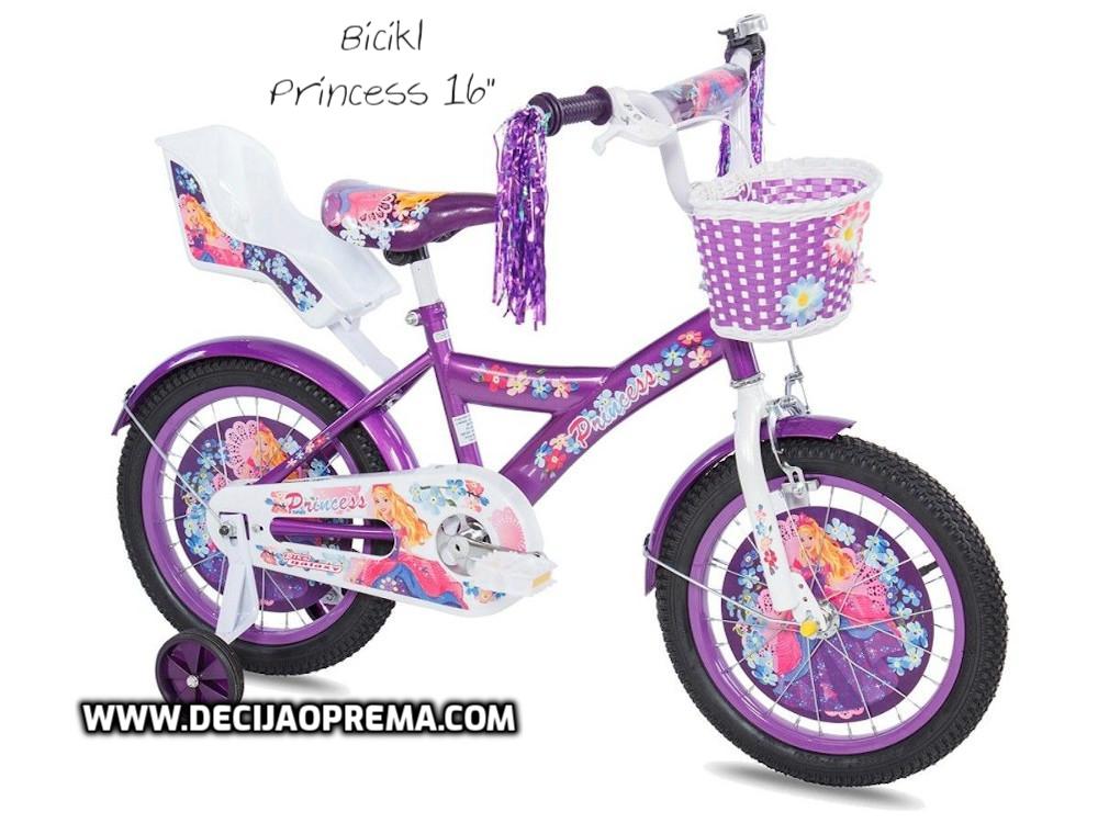 Bicikl Galaxy Princess 16″ za decu Ljubičasti