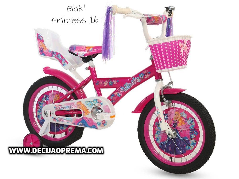 Bicikl Galaxy Princess 16″ za decu Rozi