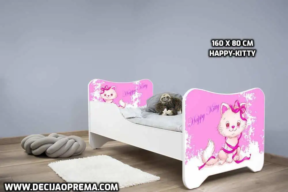 Dečiji krevet 160x80cm sa dušekom Happy Kitty