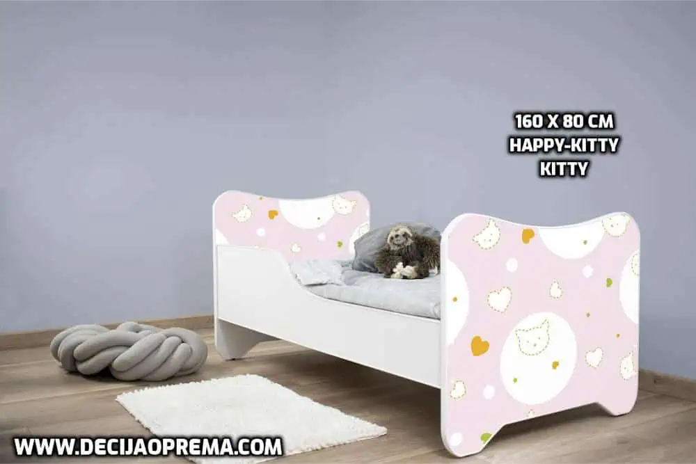 Dečiji krevet 160x80cm sa dušekom Happy Kitty Kitty