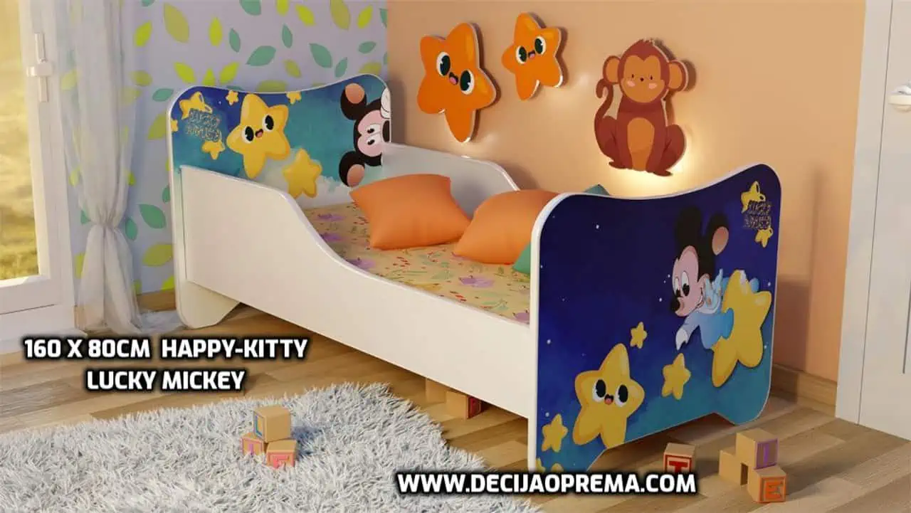 Dečiji krevet 160x80cm sa dušekom Happy Kitty Lucky Mickey