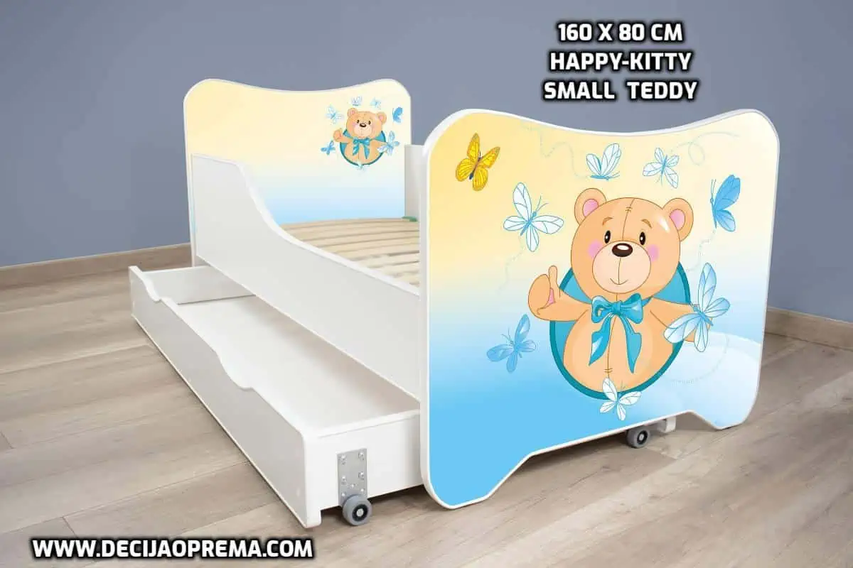 Dečiji krevet 160x80cm sa dušekom i fiokom Happy Kitty Small Teddy