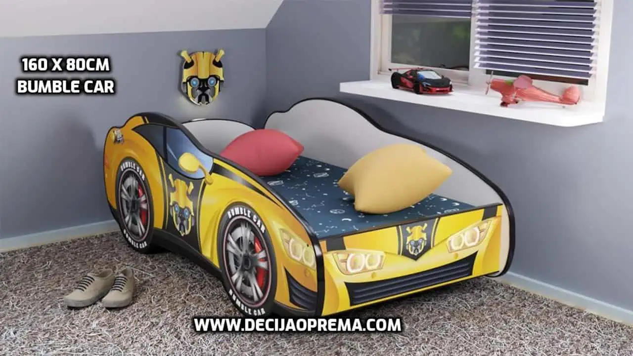 Dečiji krevet 160x80cm sa dušekom Trkački Auto Bumble Car