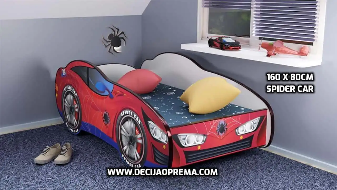 Dečiji krevet 160x80cm sa dušekom Trkački Auto Spider Car