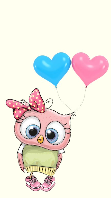Owl with baloons