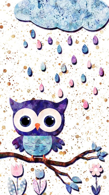 Rainy owl purple