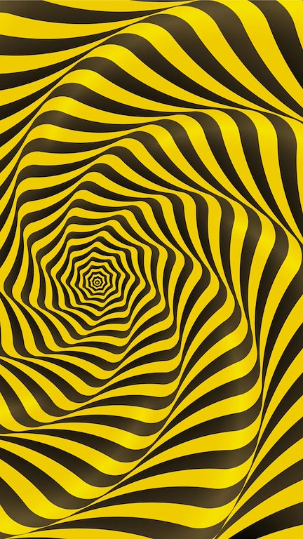 Psychedelic pattern black and yellow