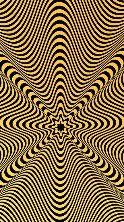 Psychedelic pattern black and gold