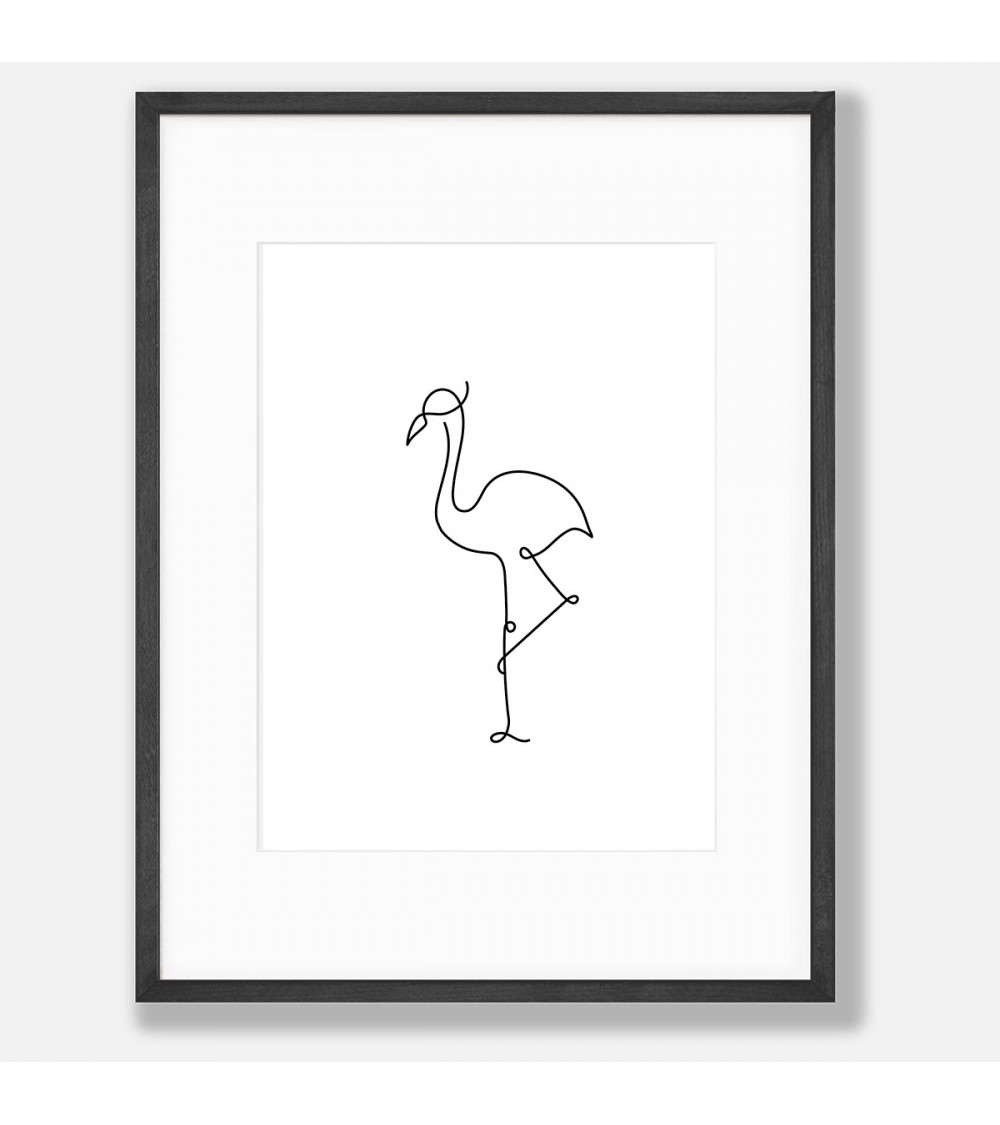 FLAMINGO POSTER U STILU LINIJSKE UMETNOSTI (ART. P-9137)