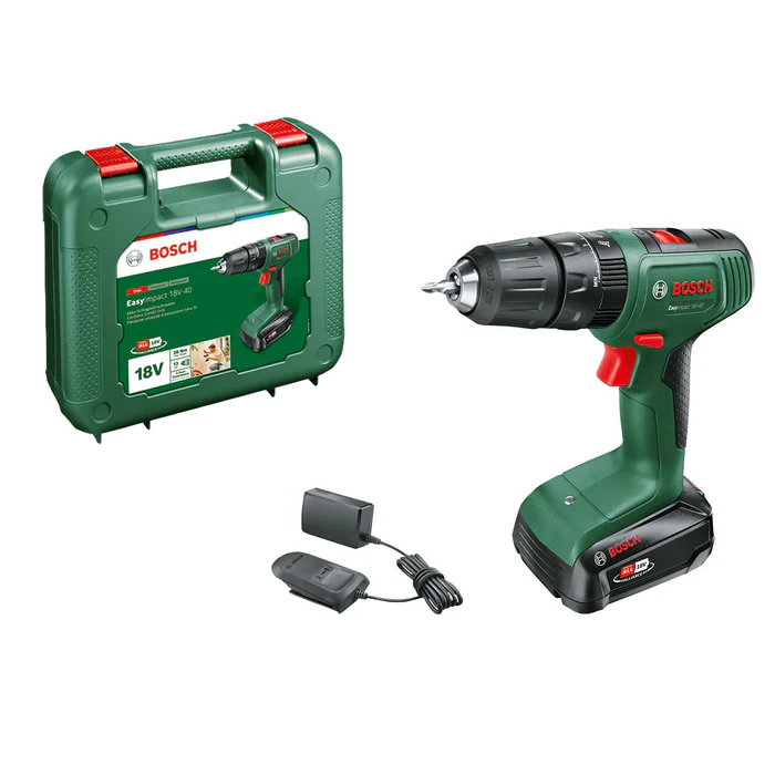 Bosch akumulatorska vibraciona bušilica - odvrtač EasyImpact 18V-40; 1x2,0 Ah (06039D8107)