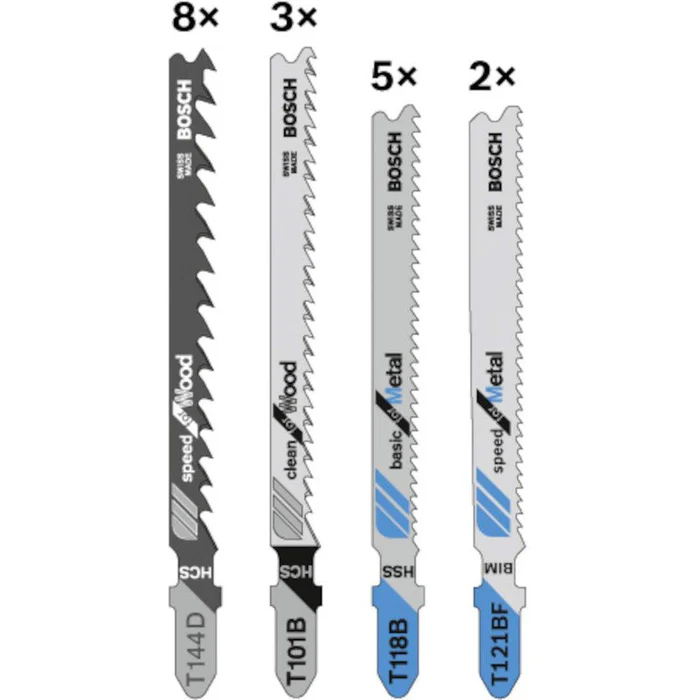 Set listova ubodnih testera za drvo i metal 16+2 gratis T121BF za metal Bosch - 2607011439