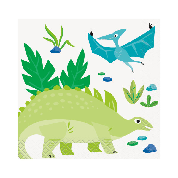 73881U
16 Napkins Blue Green Dinosaurs