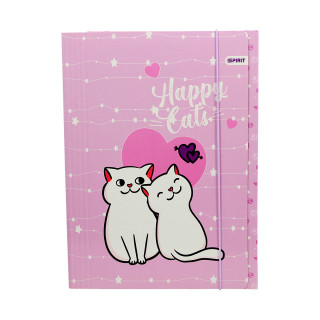 Fascikla Kartonska sa Gumom A4 "Happy Cat" 600g, Roza