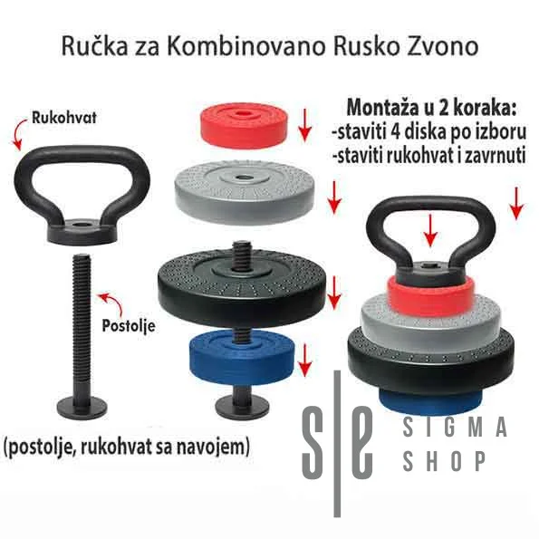 Ručka za kombinovano rusko zvono-set