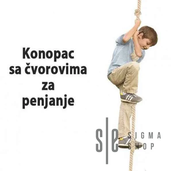 Konopac / uže za penjanje sa čvorovima 4m