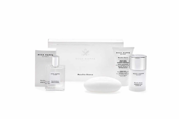 Acca Kappa Gift Set – White Moss – edc 50ml, Hand Cream 75ml, Vegetable Soap 100g, Deo Stick 75ml