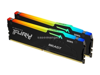 Kingston DIMM DDR5 64GB (2x32GB kit) 5200MT, s KF552C36BBEAK2-64 Fury Beast RGB EXPO