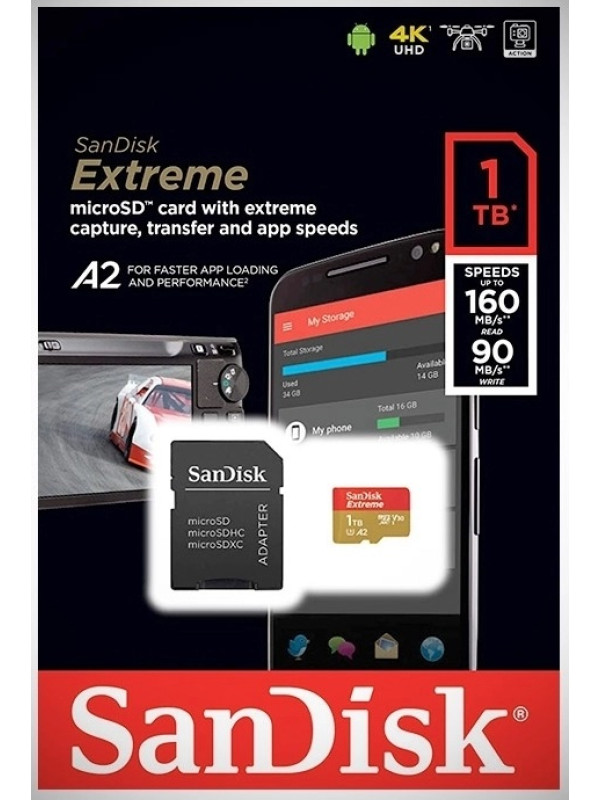 SanDisk SDXC 1TB Micro Extreme 160MB/s +SD Adap.