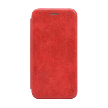 Maska na preklop Teracell Leather za iPhone 13 Pro Max crvena