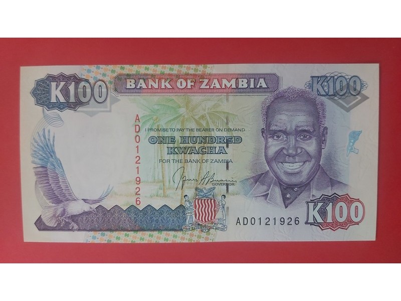 100 kwacha 1991 god Zambija UNC