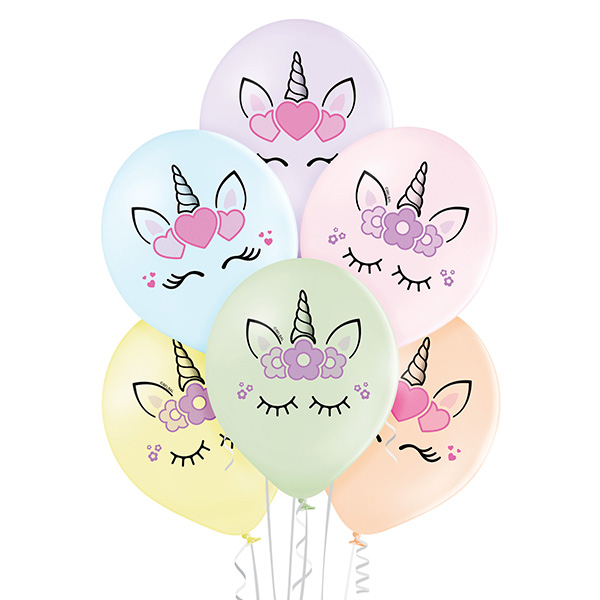 Jednorog happy birthday baloni 6 kom